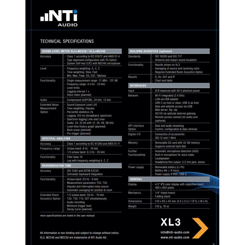 Geluidsmeter en Geluidanalyzer NTI XL3 klasse 1 IEC-61672 -1 ook met ...